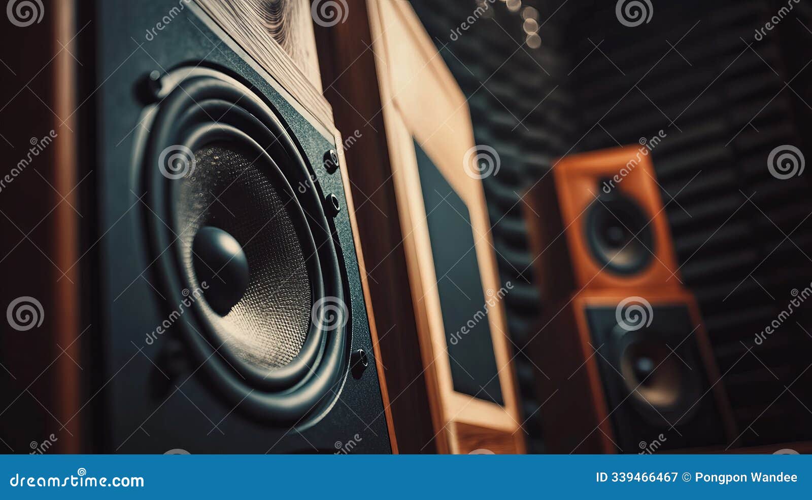 High-Tech Studio with Soundproof Panels and Monitors Stock Illustration ...