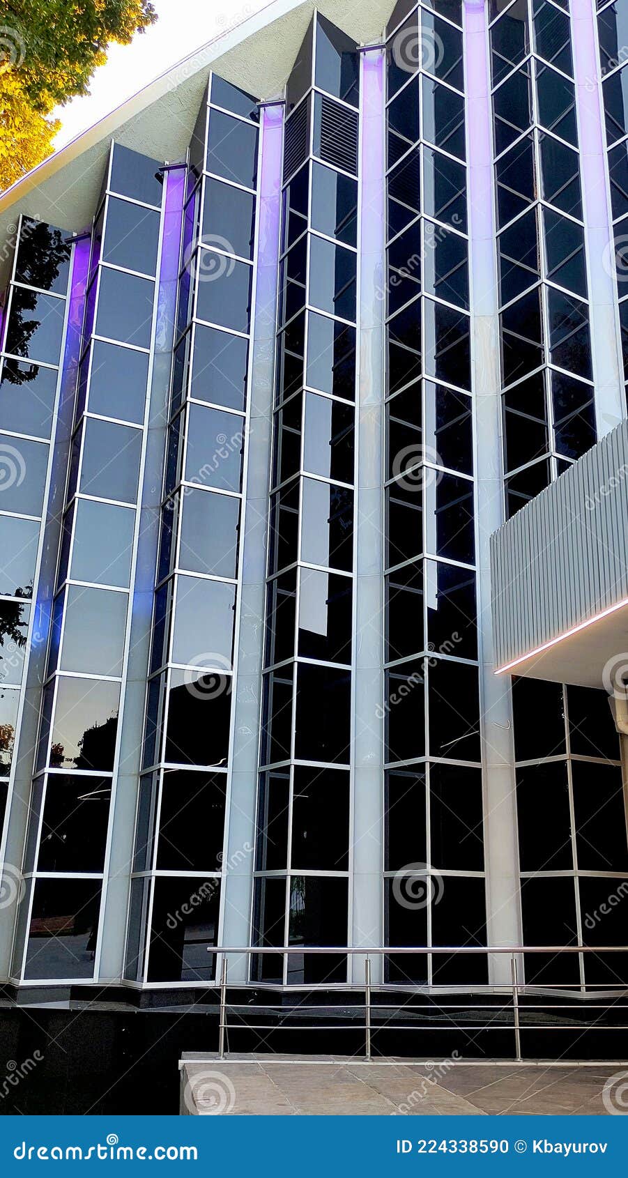 High-tech Style Building Facade with Glass Wall Editorial Image - Image ...