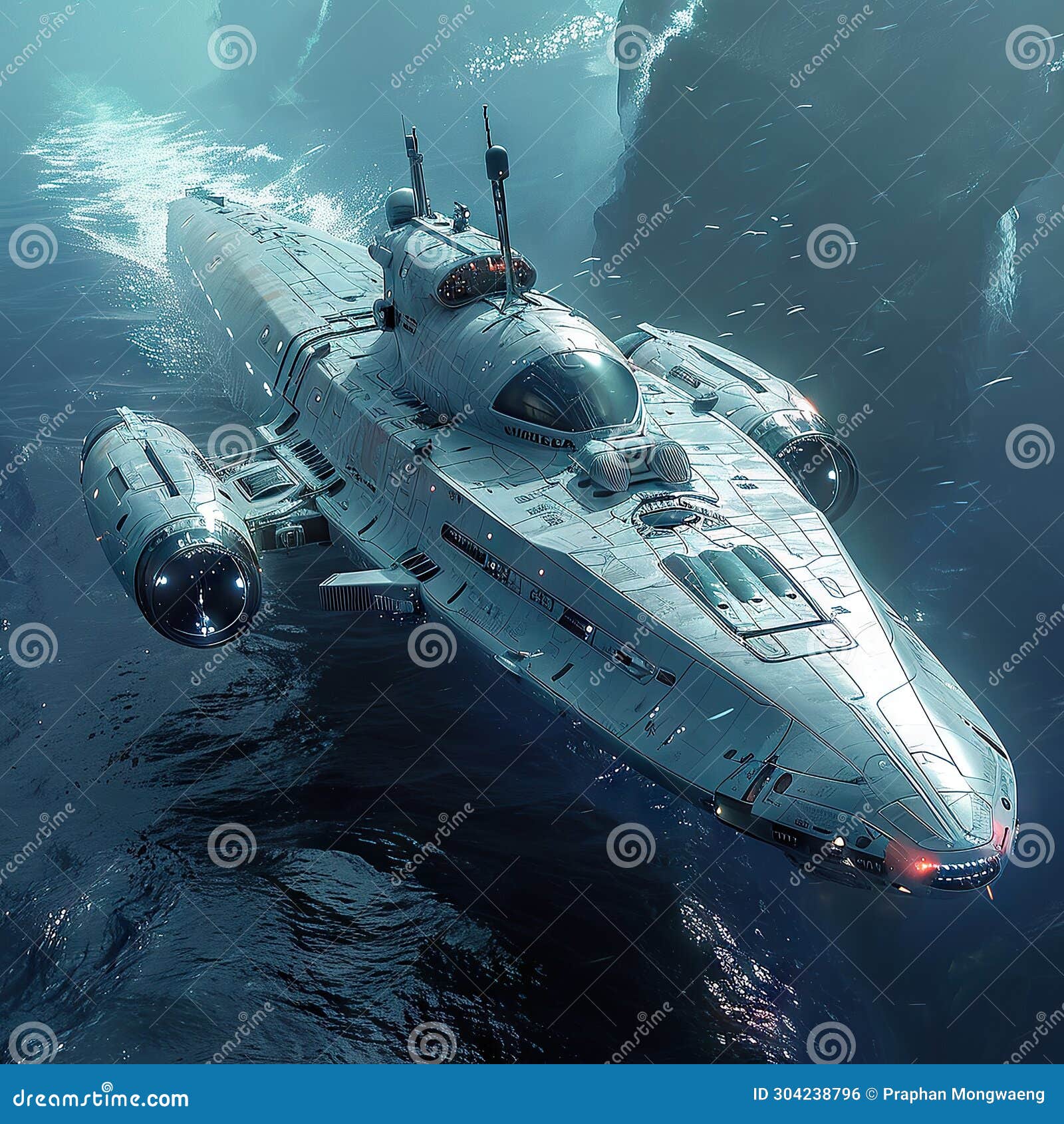 High-tech Submarine from the Future Stock Illustration - Illustration ...