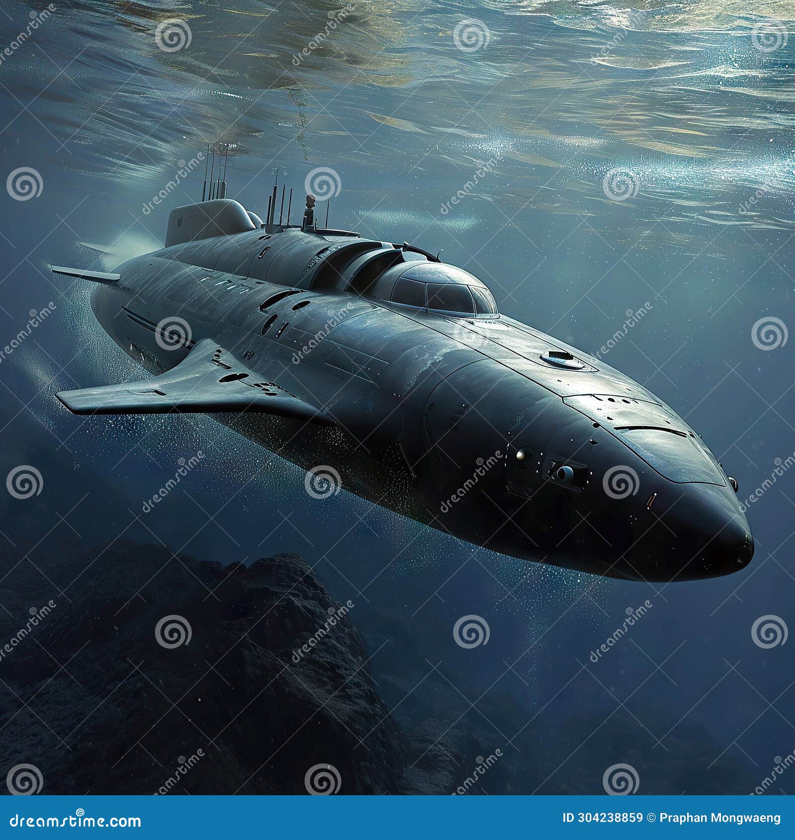 High-tech Submarine from the Future Stock Illustration - Illustration ...
