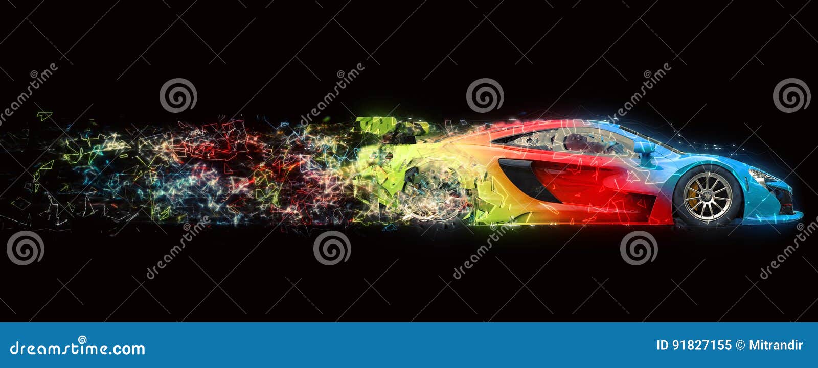High Tech Super Fast Tricolored Racing Car Stock Illustration ...