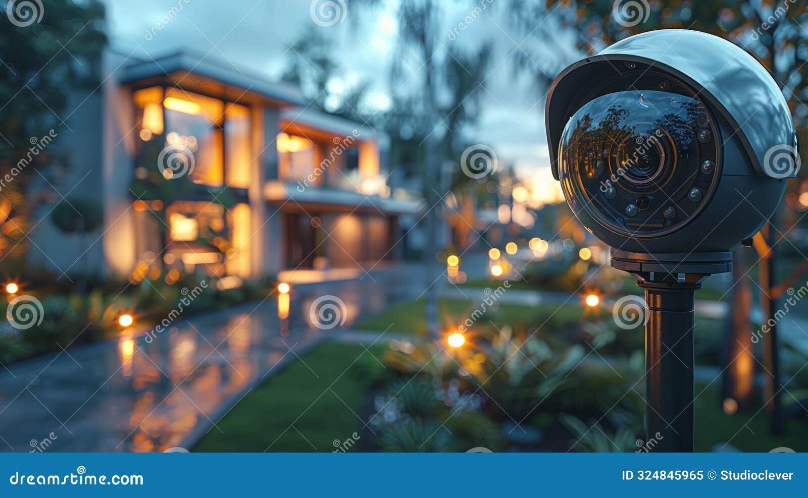 High-Tech Surveillance Camera at Modern Home, Generative AI Stock Image ...
