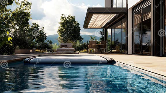 High-Tech Swimming Pool - Innovative Design and Features Stock ...