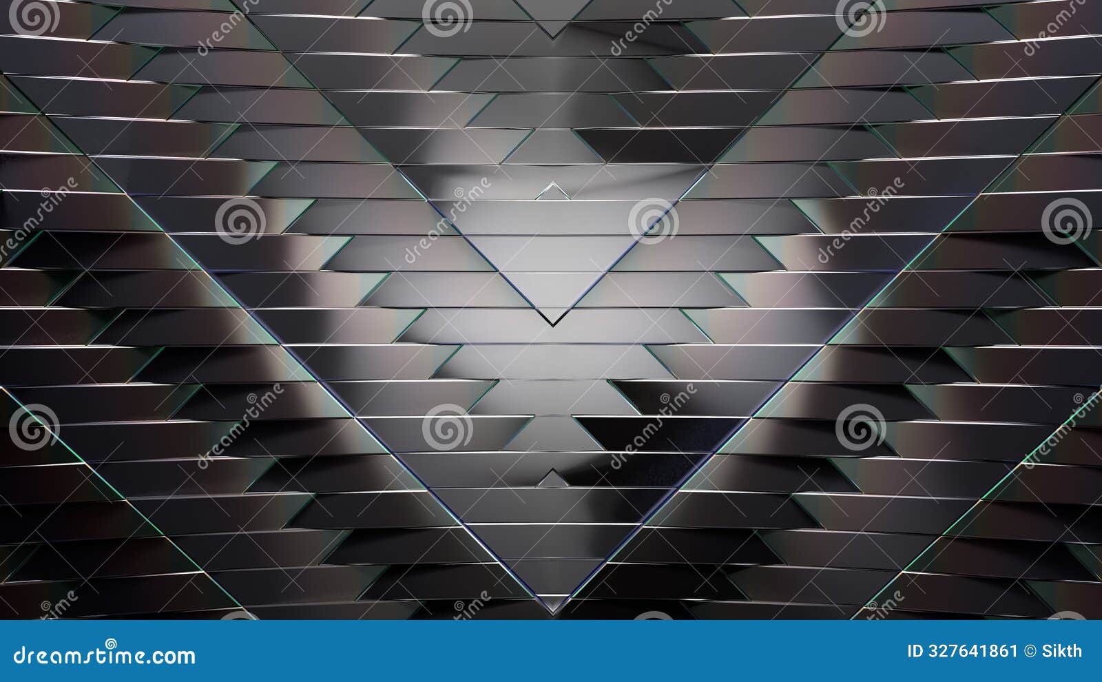 High-Tech Symmetrical Shiny Metal Background (3D Illustration Stock ...