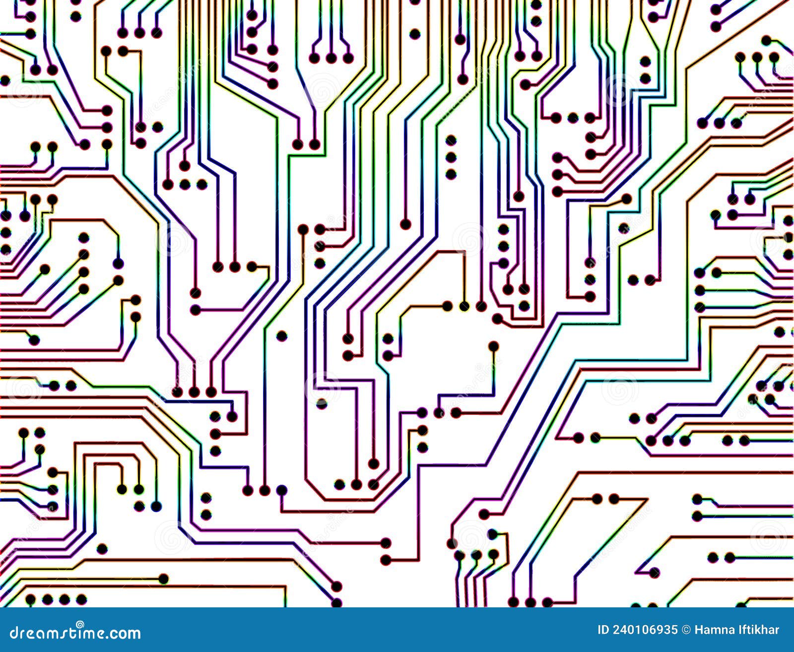 Circuit Board Vector Illustration. High-tech Technology Background ...