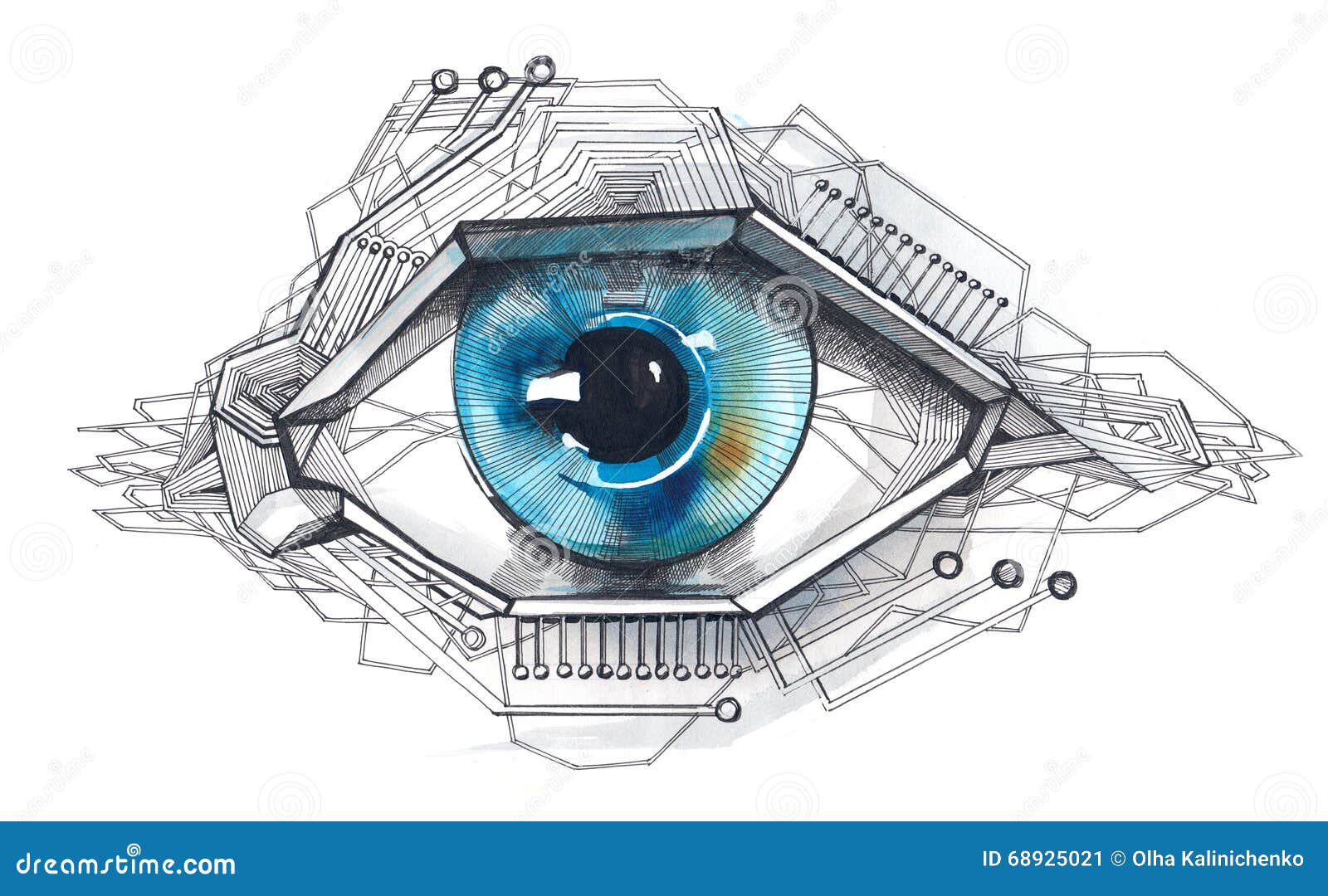 High-tech technology stock illustration. Illustration of pupil - 68925021