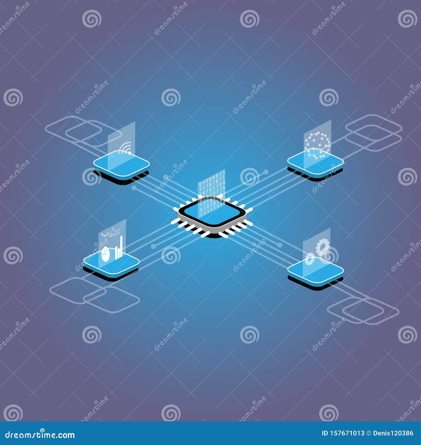 Microprocessor stock illustration. Illustration of electronics - 157671013