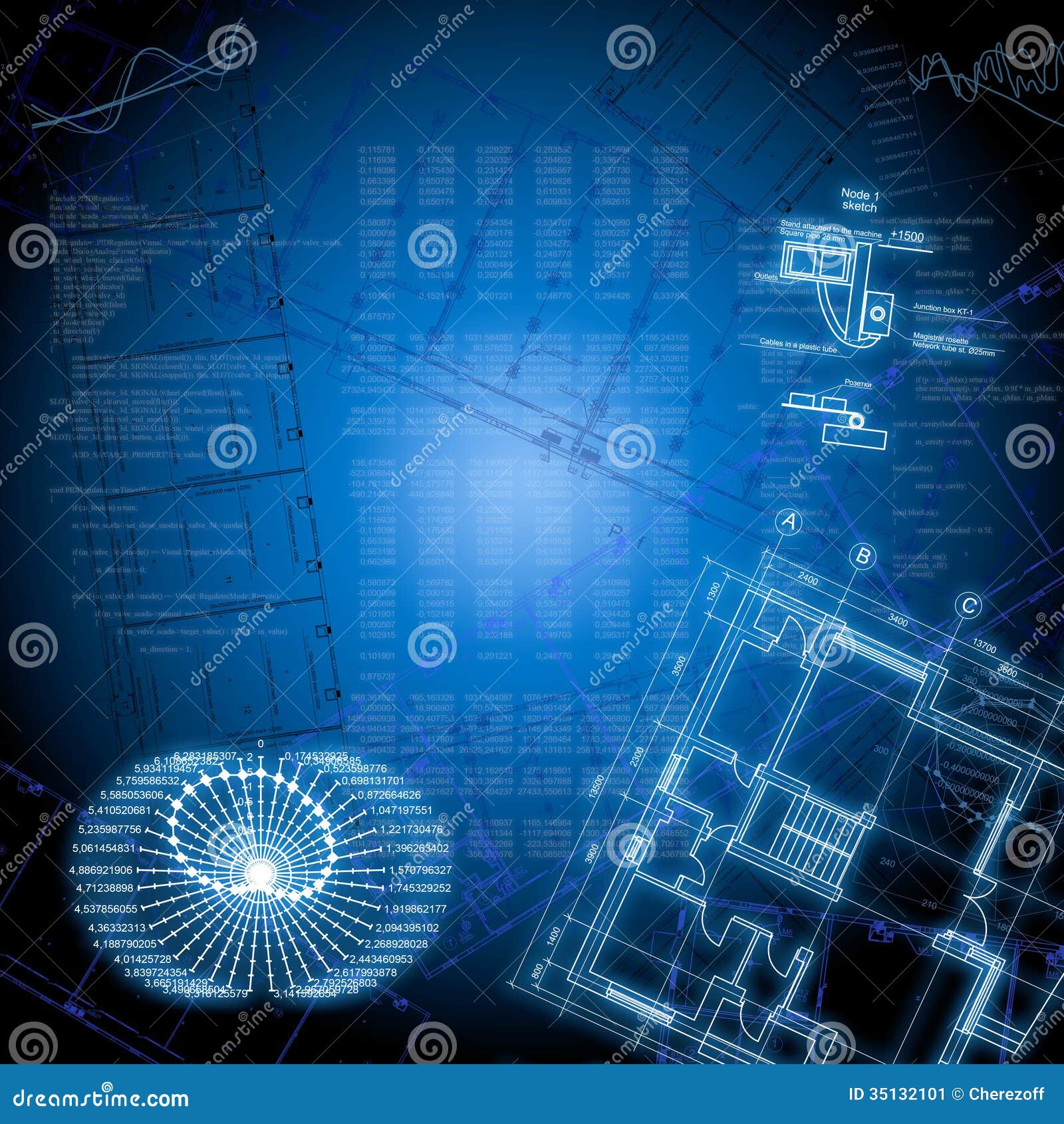 High-tech Tekeningen En Grafiek Stock Illustratie - Illustration of ...