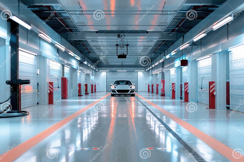 Finished Cars Undergo Performance Testing at a Modern Facility with ...