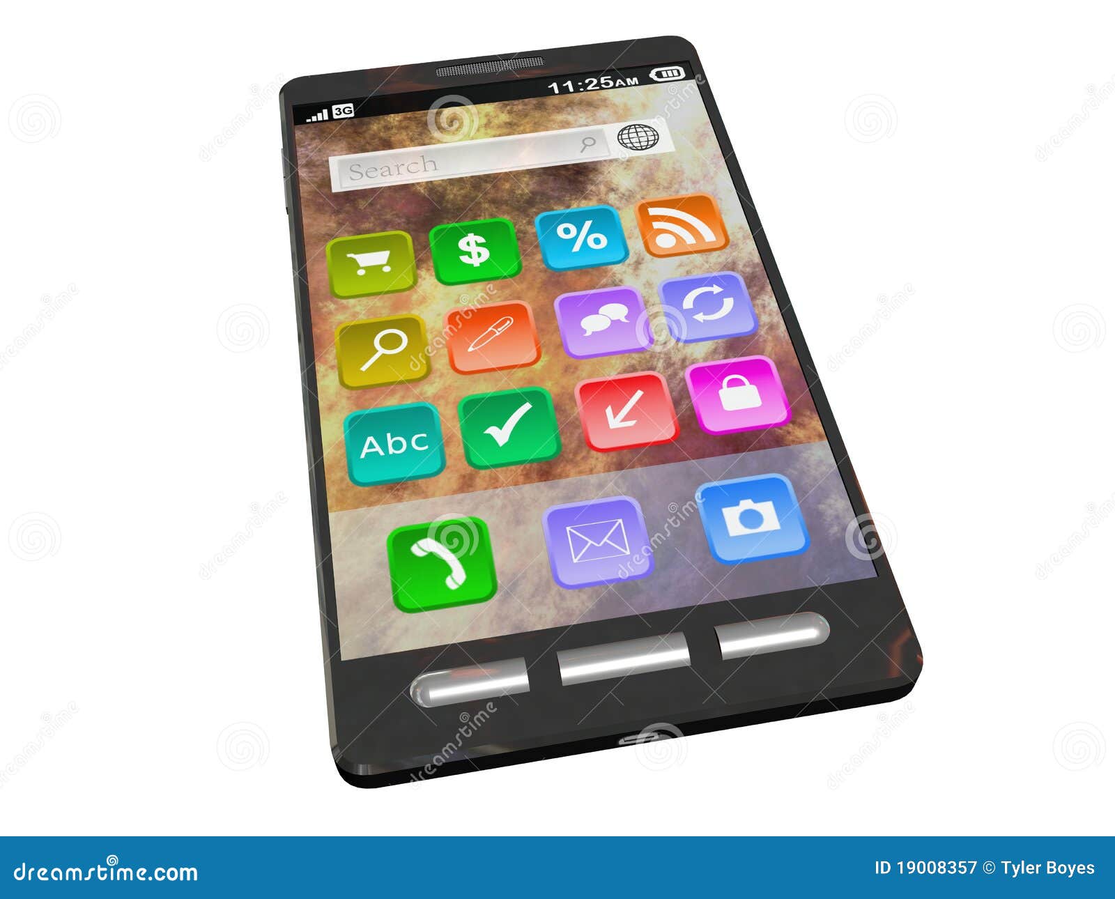 High Tech Touchscreen Smartphone Stock Illustration - Illustration of ...