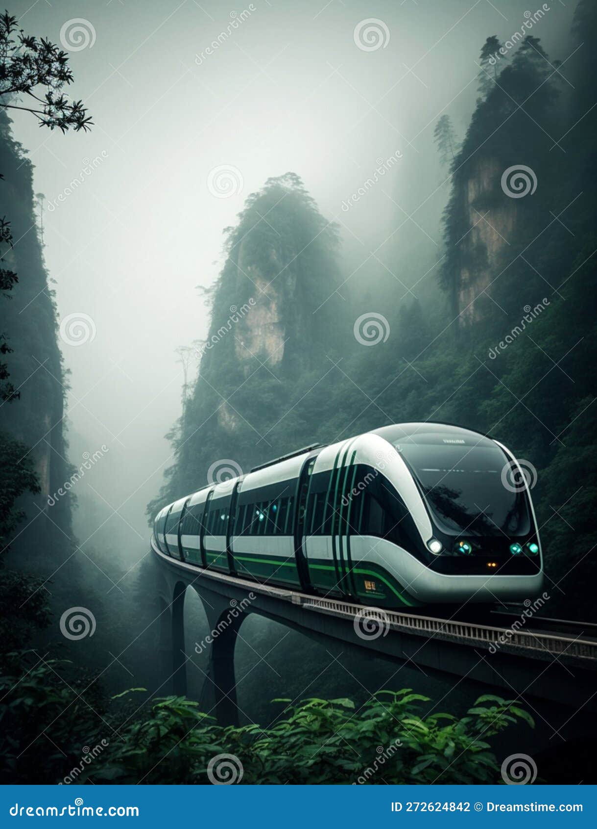 High-tech Train of the Future. Generated Ai Stock Illustration ...