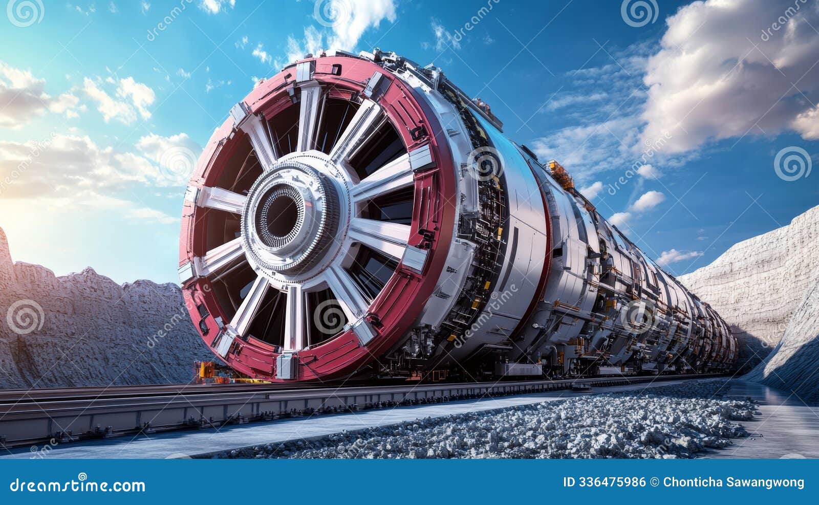 High-tech Tunnel Boring Machine on a Construction Site, Showcasing ...
