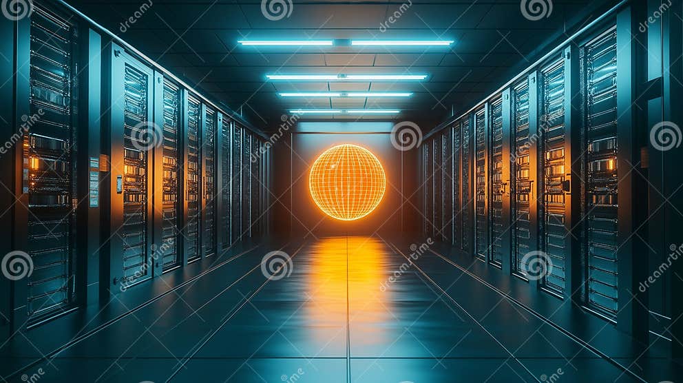 High-tech Vault Filled with a Glowing Digital Sphere, Symbolizing the ...