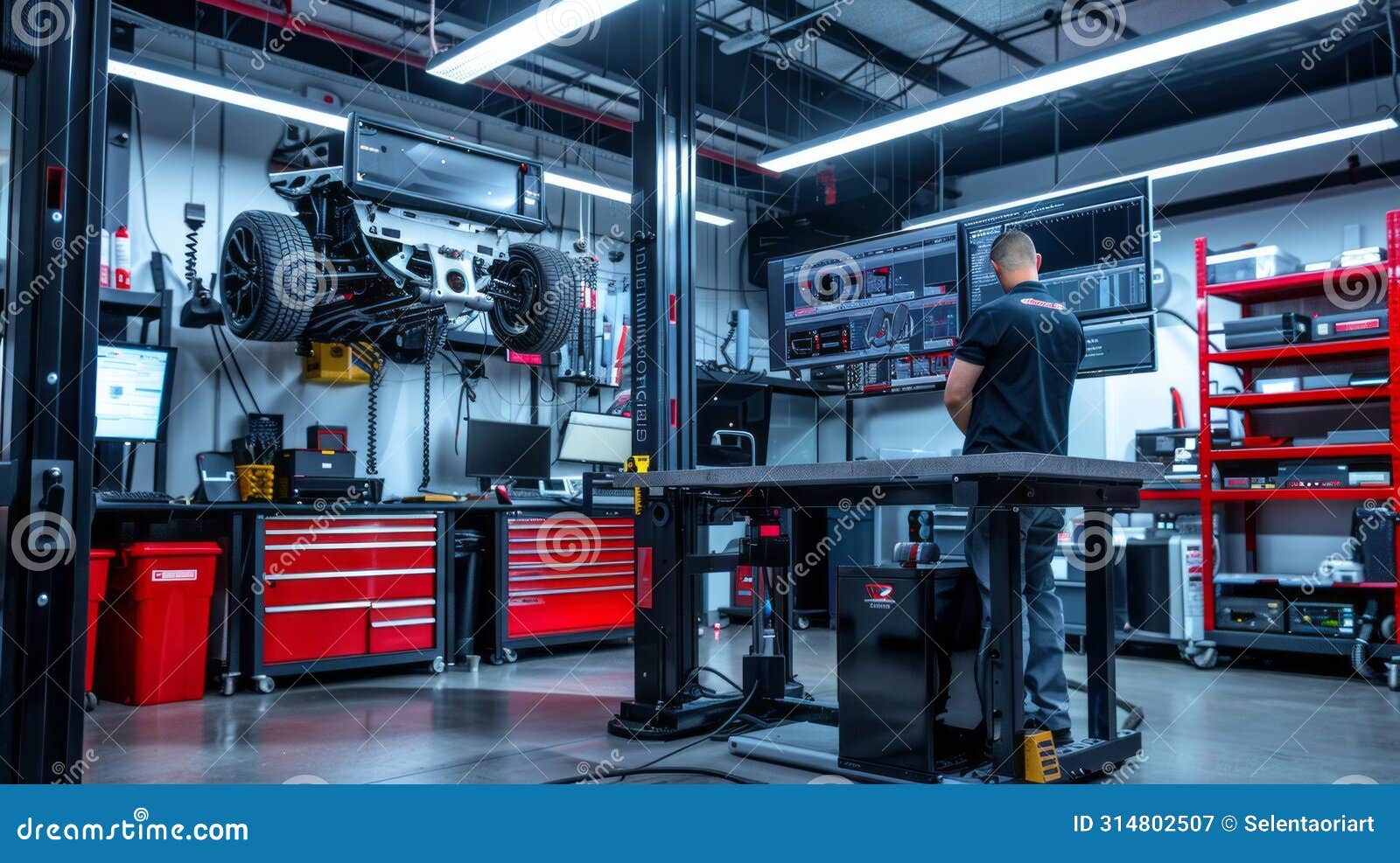 High-Tech Vehicle Diagnostics Center Stock Image - Image of technology ...