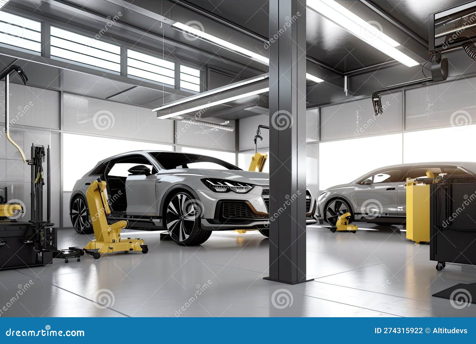 High-tech Vehicle Workshop, with Robots and Advanced Tools for ...