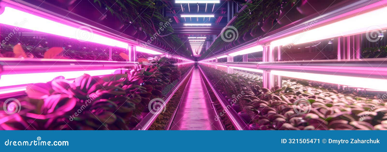 A High-tech Vertical Farm with Rows of Hydroponic Systems and Automated ...