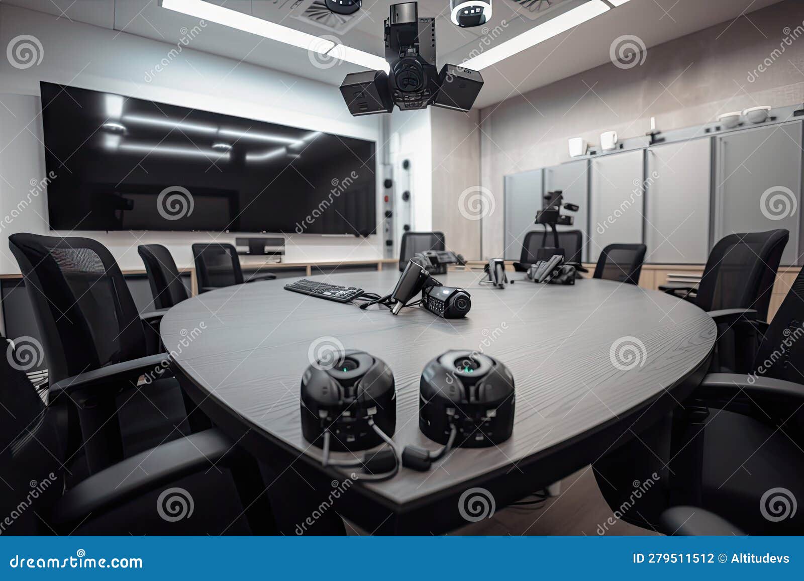 High-tech Video Conference System with Multiple Cameras and Microphones ...
