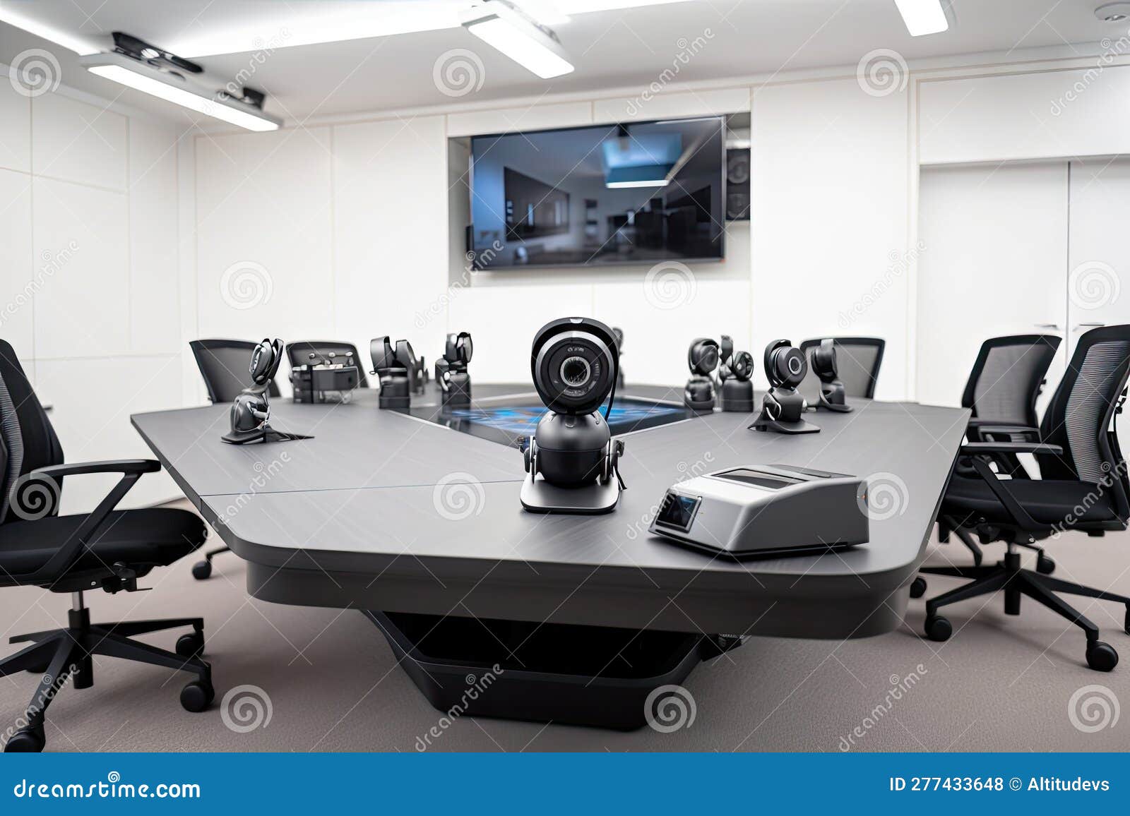 High-tech Video Conference System with Multiple Cameras and Microphones ...