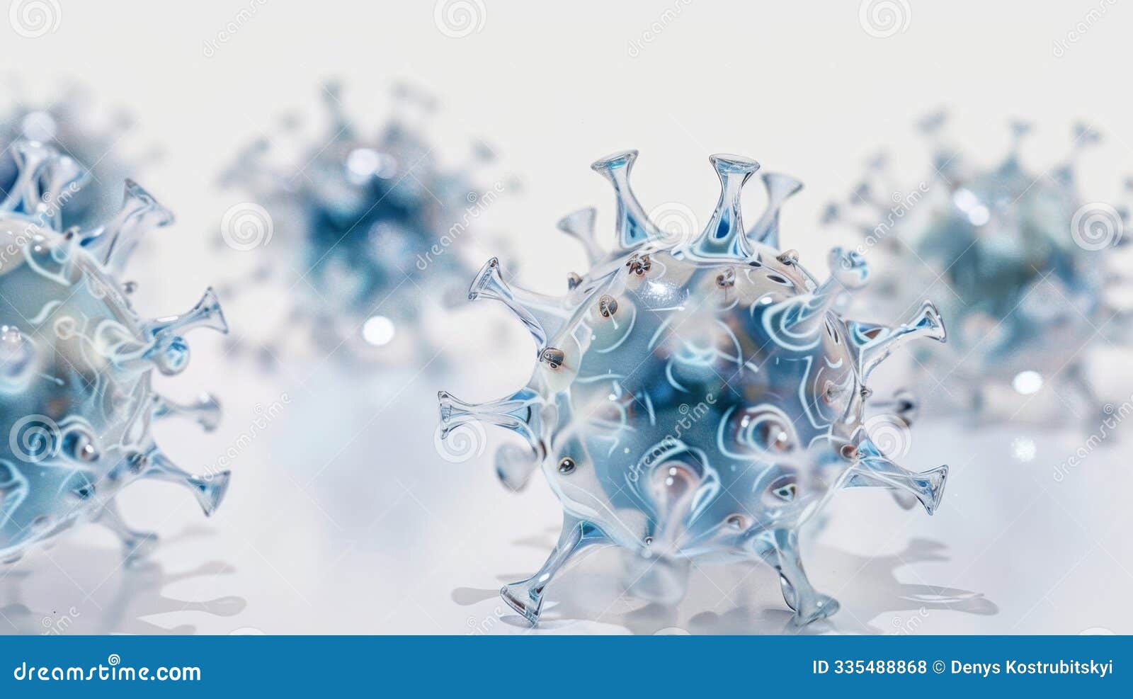 High-Tech Virus Particles in a Sci-Fi Environment - Isolated on White ...