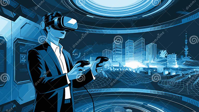 High-tech VR Experience with AR Integration and Dynamic 3D Holograms ...