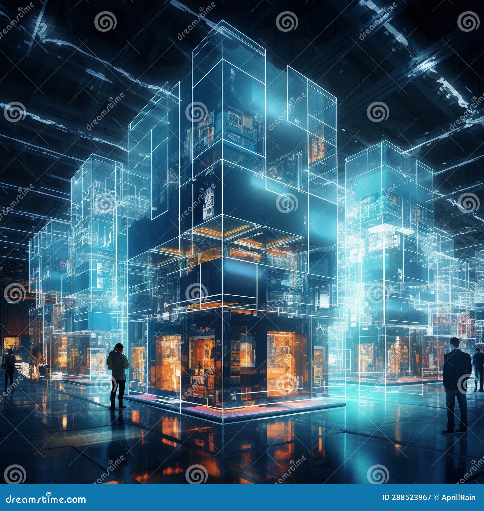 High-tech Warehouse of the Future Stock Illustration - Illustration of ...