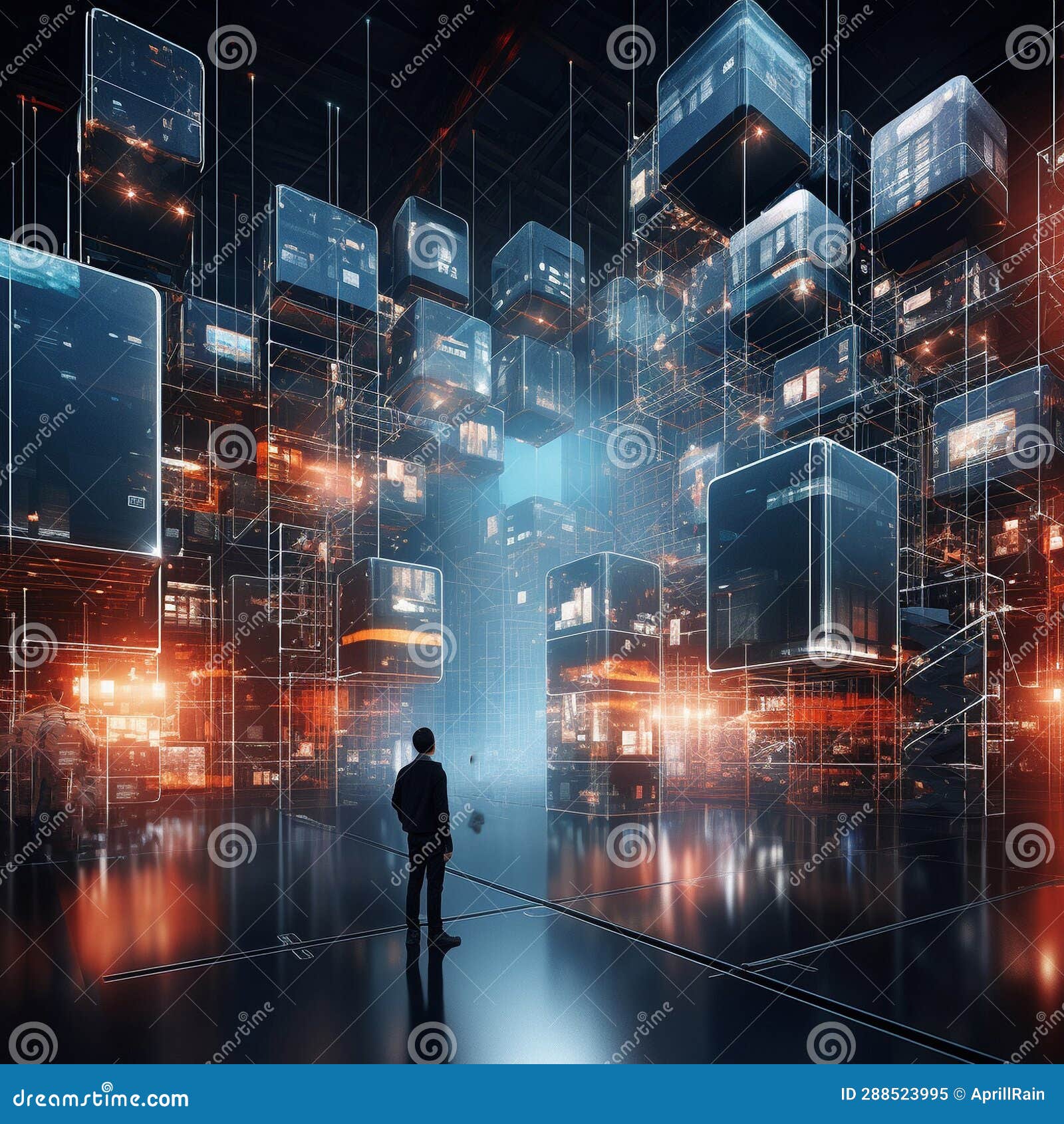 High-tech Warehouse of the Future Stock Image - Image of station ...