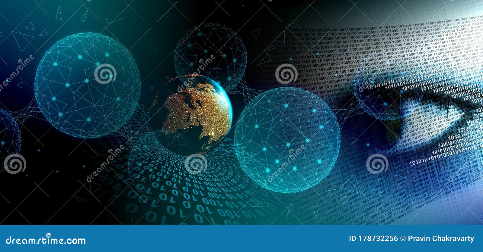 High-tech Water Technology Background with Eye.Global Digital ...