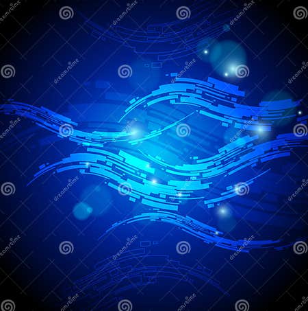High Tech Wave Abstract Background Stock Vector - Illustration of ...