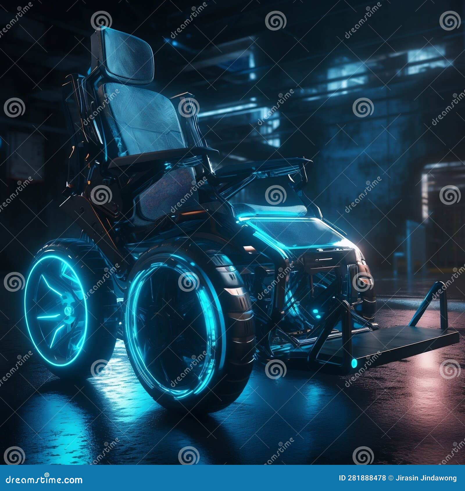 A High-tech Wheelchair, Illustration, Generative AI Stock Illustration ...