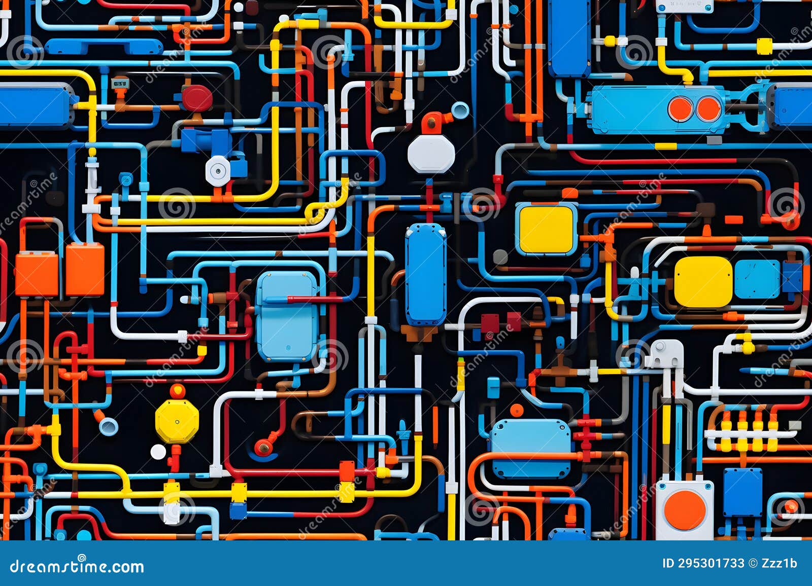 High-tech Wiring Seamless Full-frame Background and Texture. Neural ...