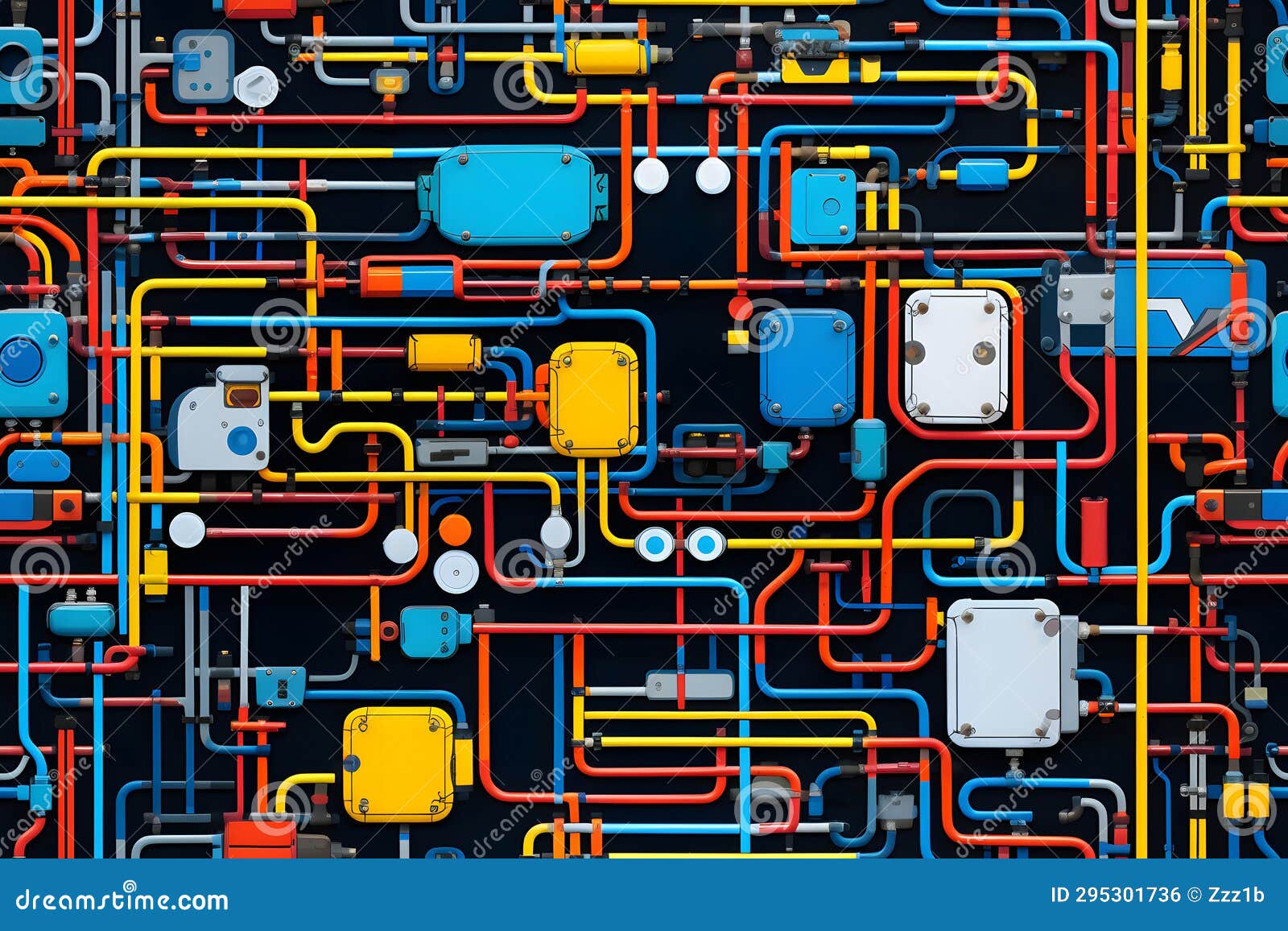High-tech Wiring Seamless Full-frame Background and Texture. Neural ...