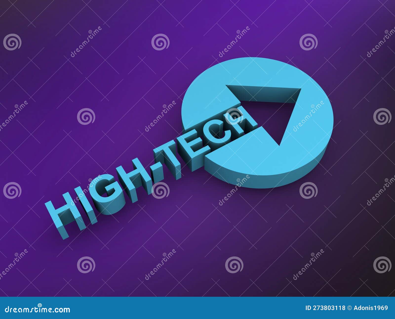 High tech word on purple stock illustration. Illustration of startup ...