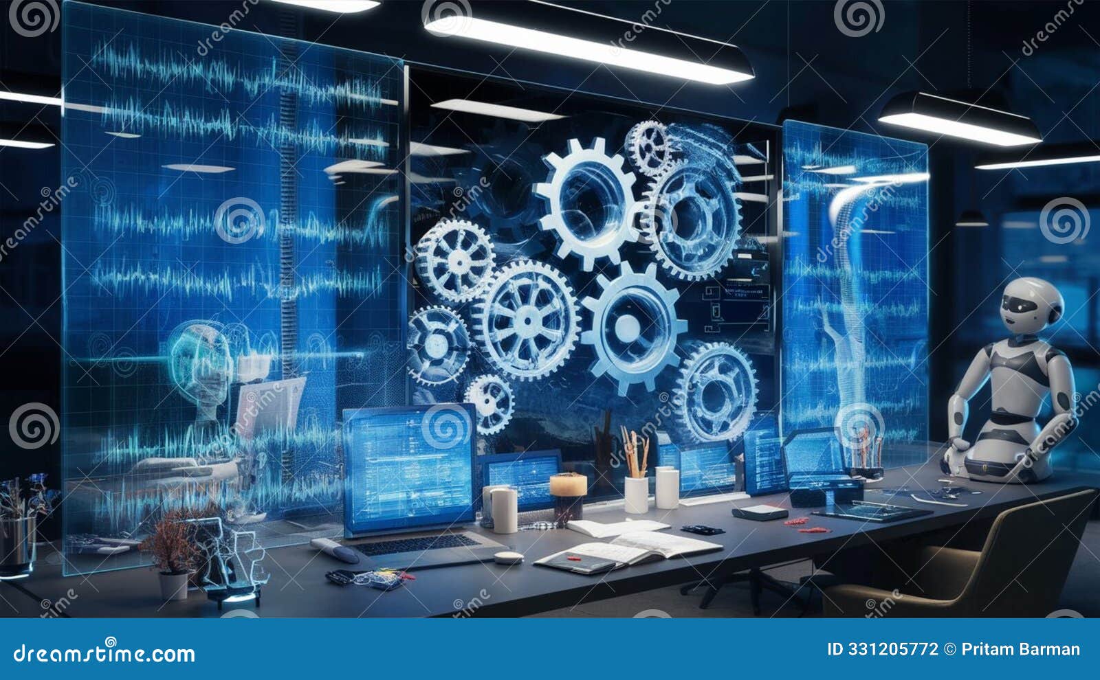 Brainwave Patterns Displayed On EEG Monitor With Alpha, Beta, And Theta ...