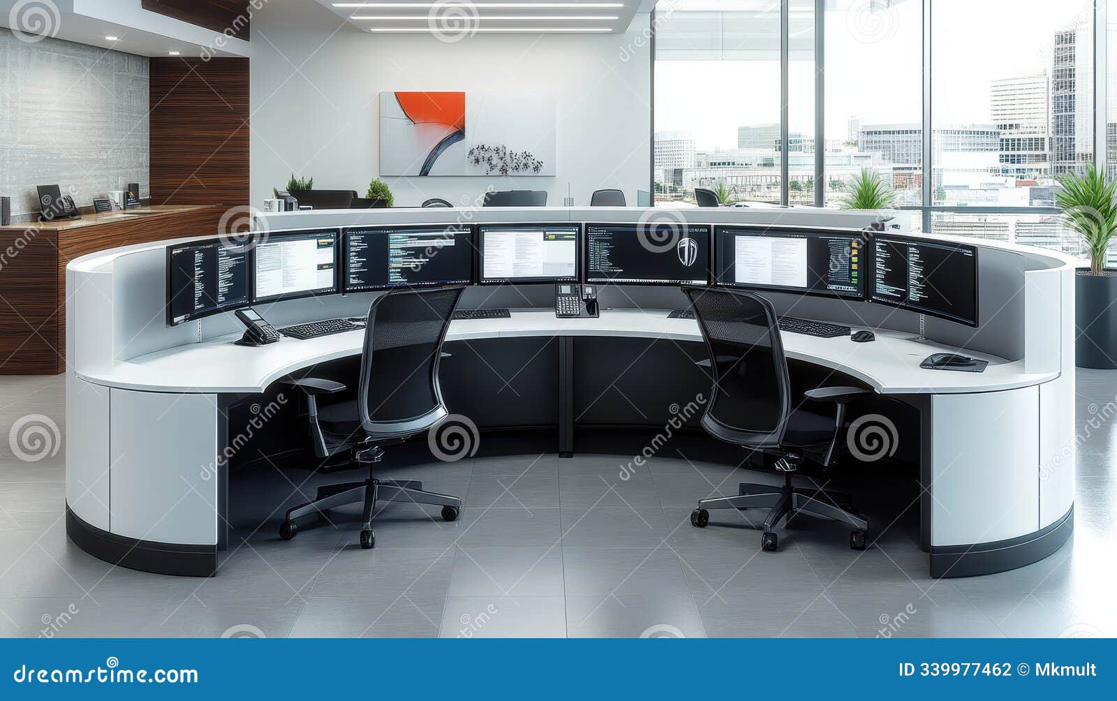 High-tech Workstations in a Modern Call Center Designed for Efficient ...