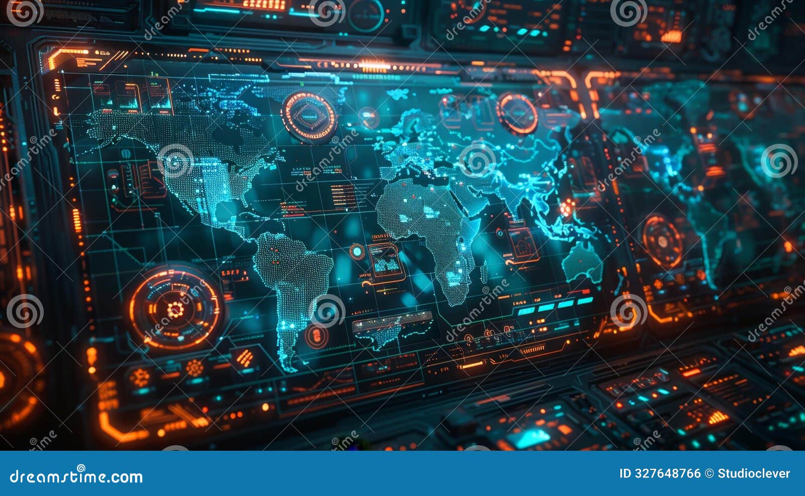 Hi-tech World Inception. Futuristic World, Top View. Royalty-Free Stock ...