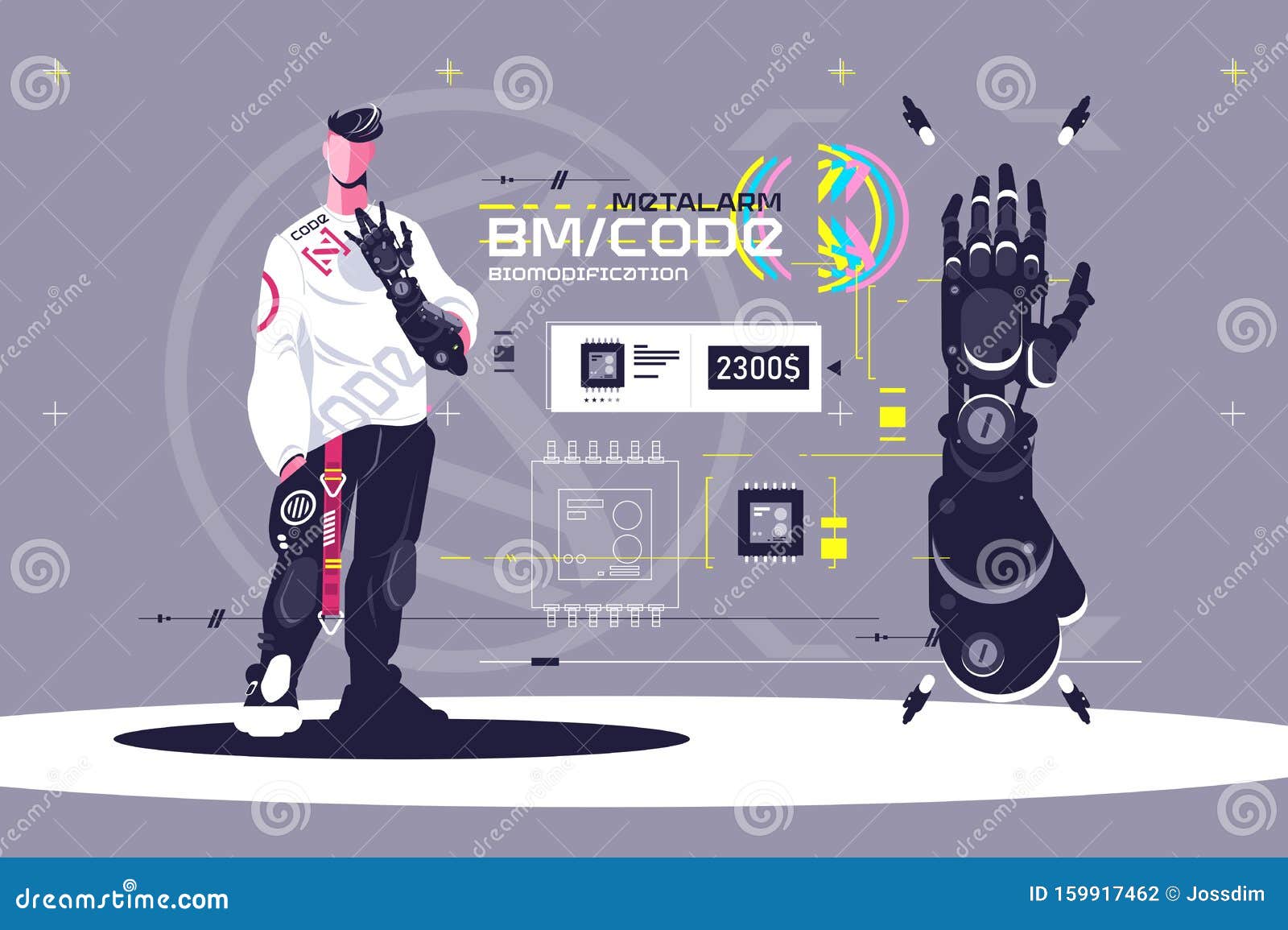 High Technological Biomodification Stock Vector - Illustration of ...