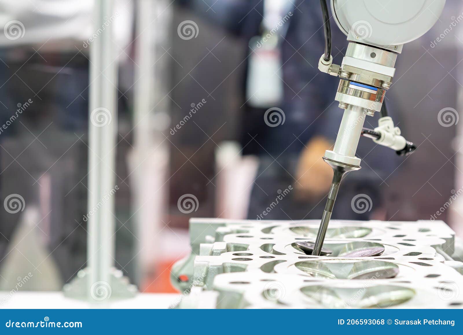 Intake And Exhaust Valves Installed In The Engine Block Head Royalty ...