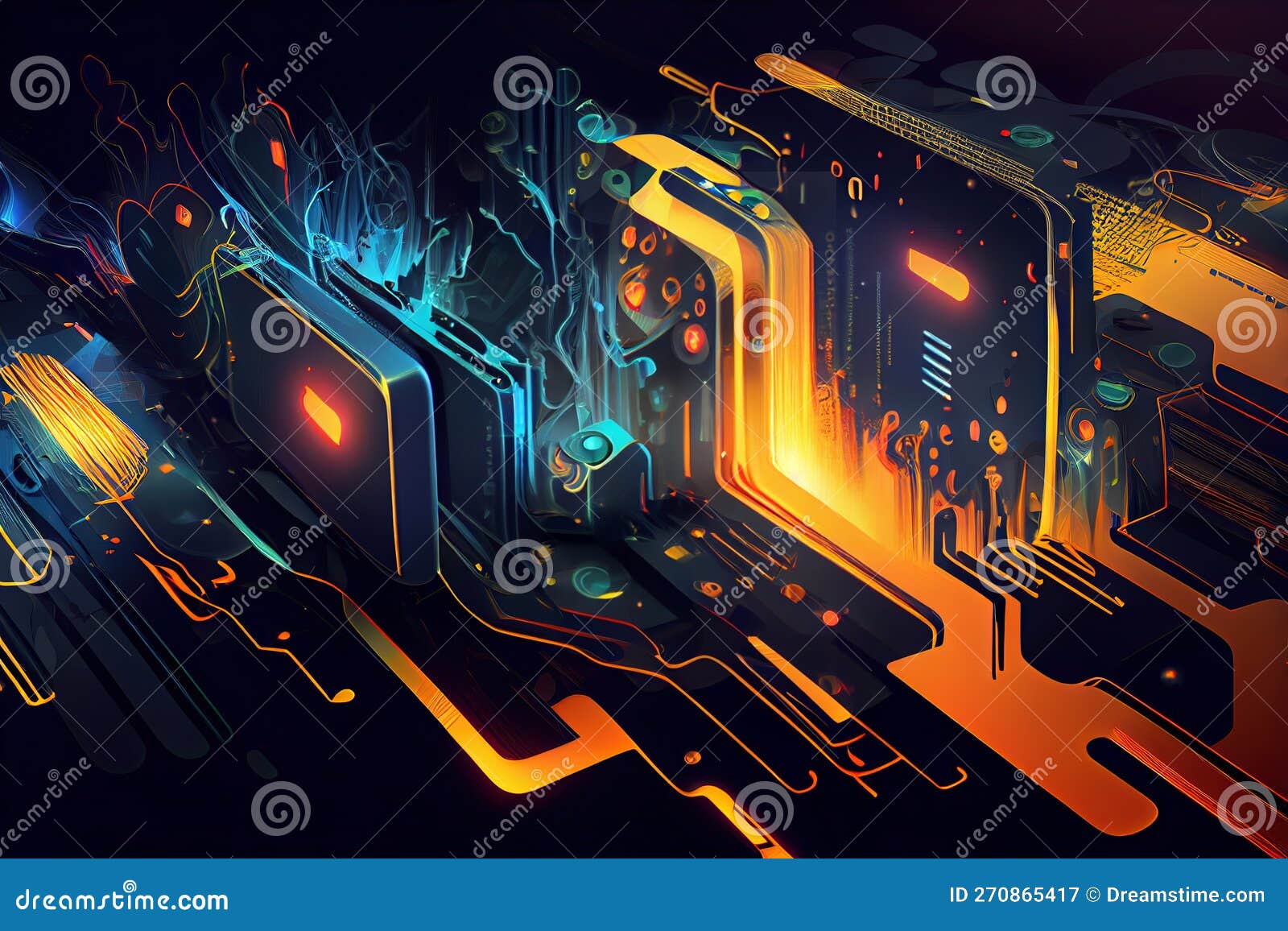 High Technology Background, Ai Generated Stock Illustration ...