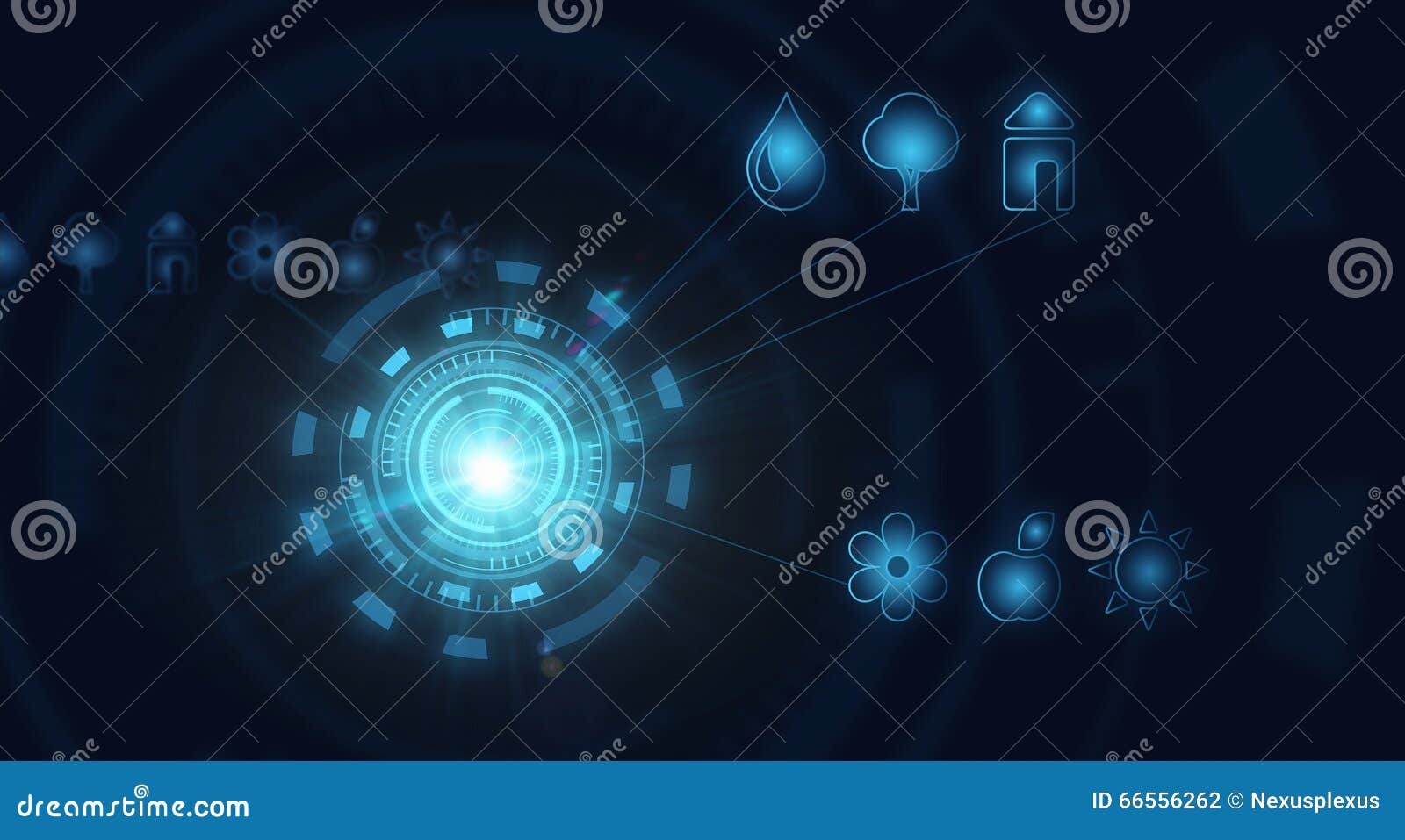 High Technology Blue Background Stock Illustration - Illustration of ...