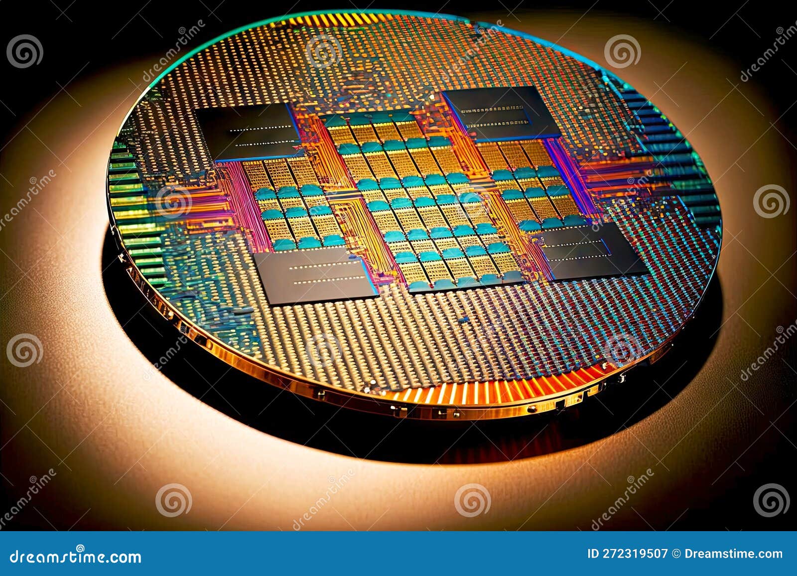 Processor Or CPU, Manufacturing Process Illustration. Technology ...