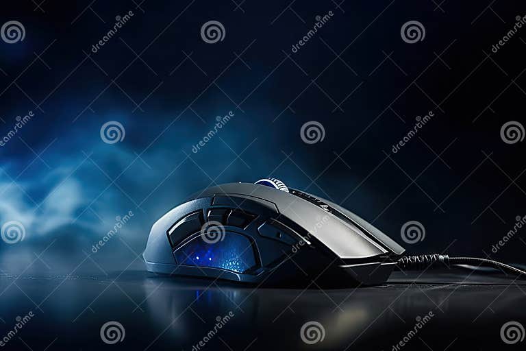 High Technology Computer Gaming Mouse Dark Blue Tone Smoke Stock ...