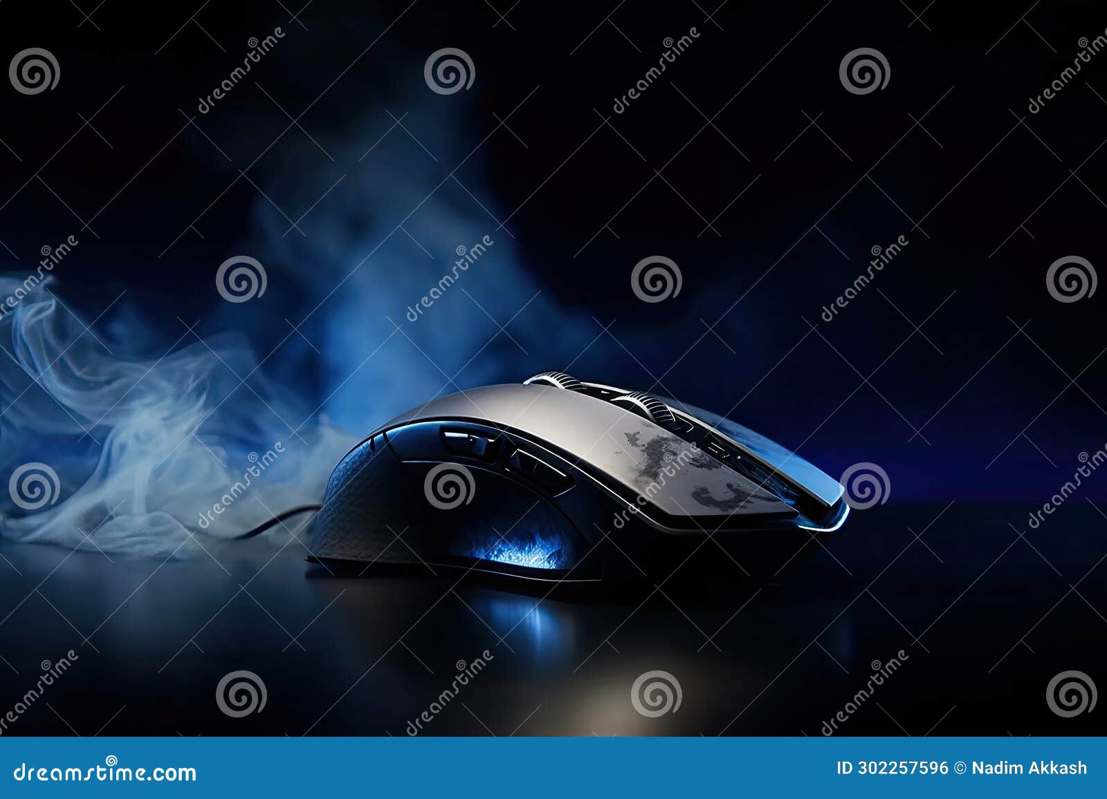 High Technology Computer Gaming Mouse Dark Blue Tone Smoke Stock ...