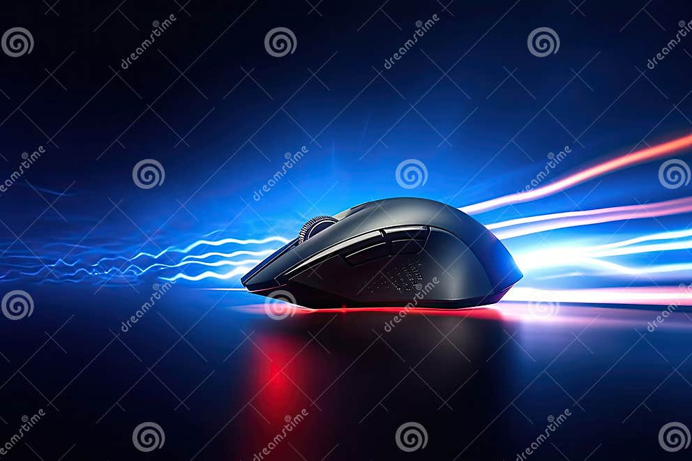 High Technology Computer Gaming Mouse Fast Moving Blue Tone Stroke ...