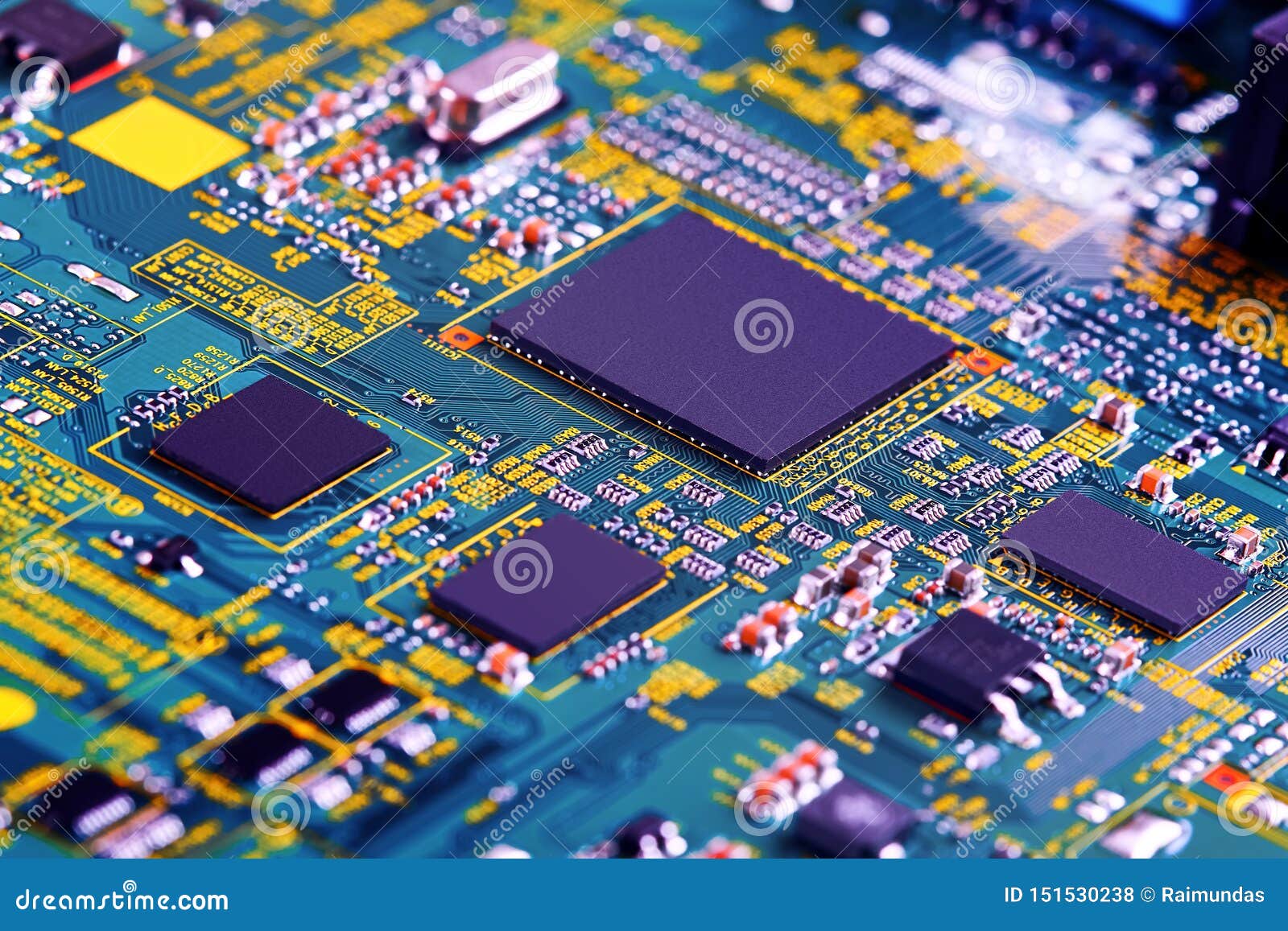 Electronic Circuit Board Close Up. High Tech Circuit Board. Stock Photo ...