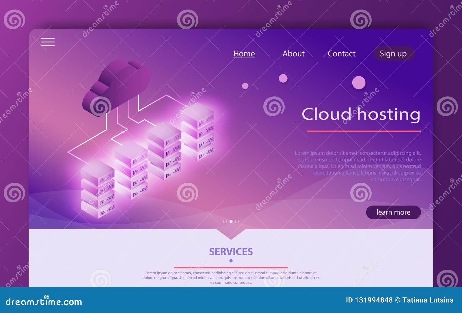 High Technology Concept, Data Center, Cloud Data Storage Isometric ...