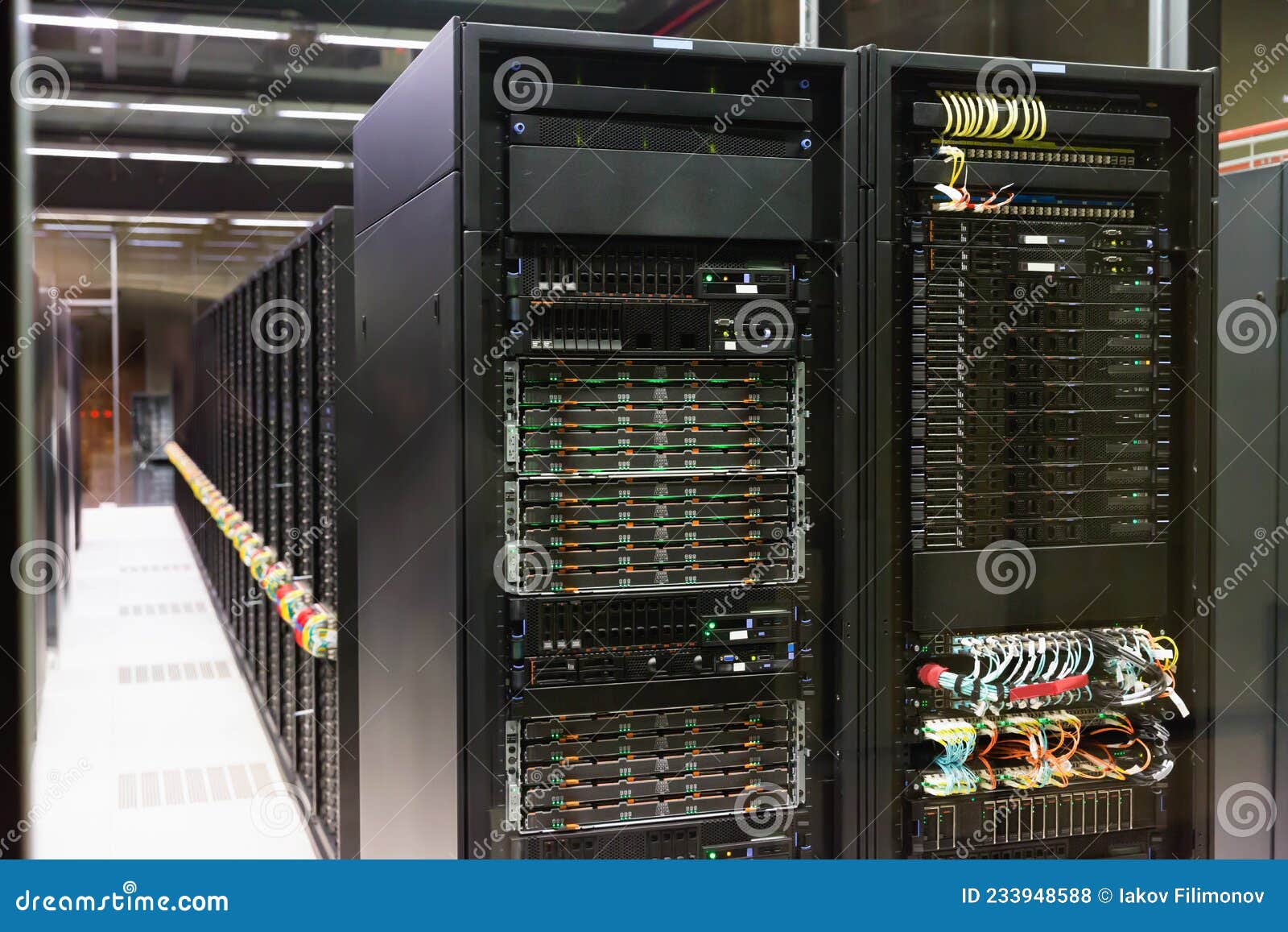 Equipment of Supercomputing Center Stock Photo - Image of machine ...