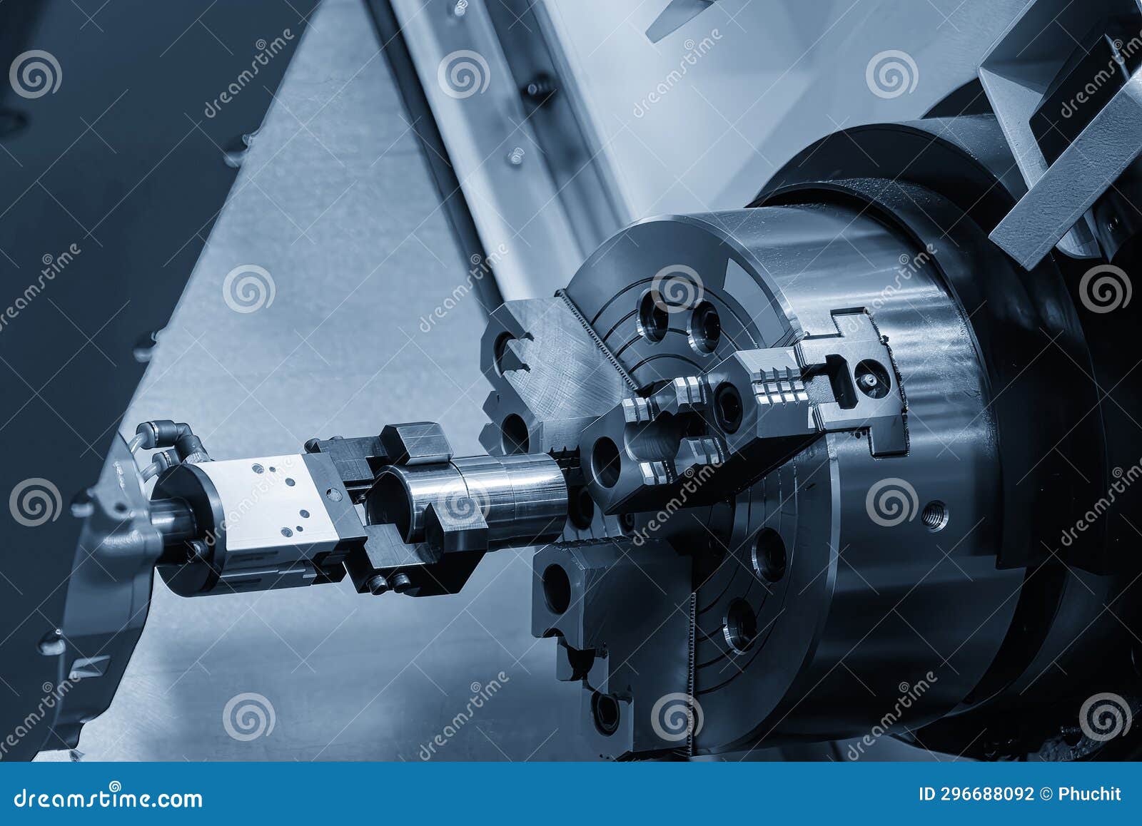 The High Technology Material Handling Process on the CNC Lathe Machine ...