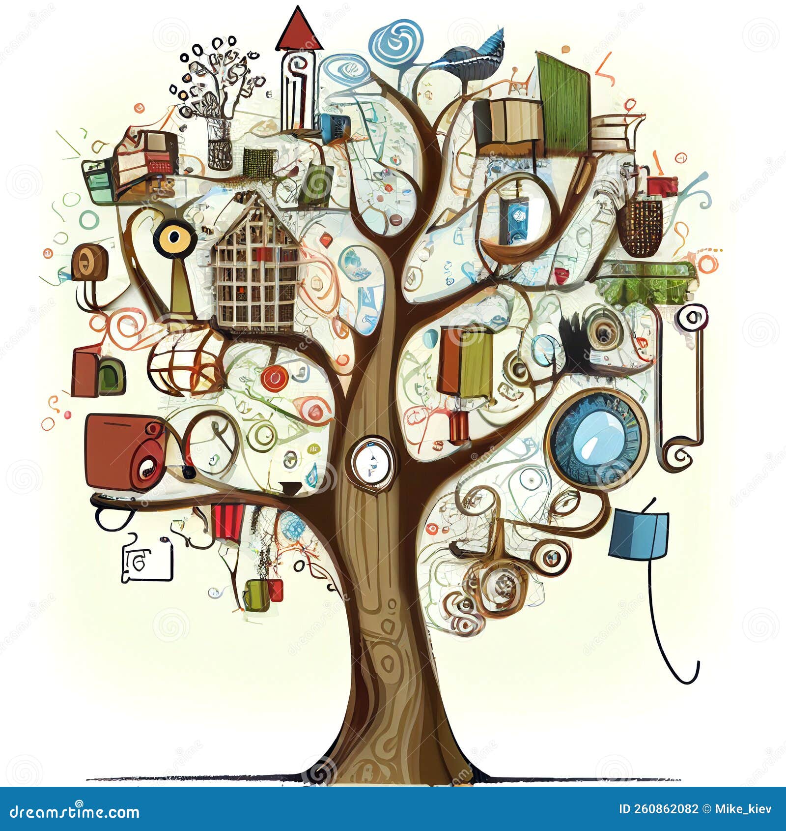 High Technology Tree, Concept Art Stock Illustration - Illustration of ...