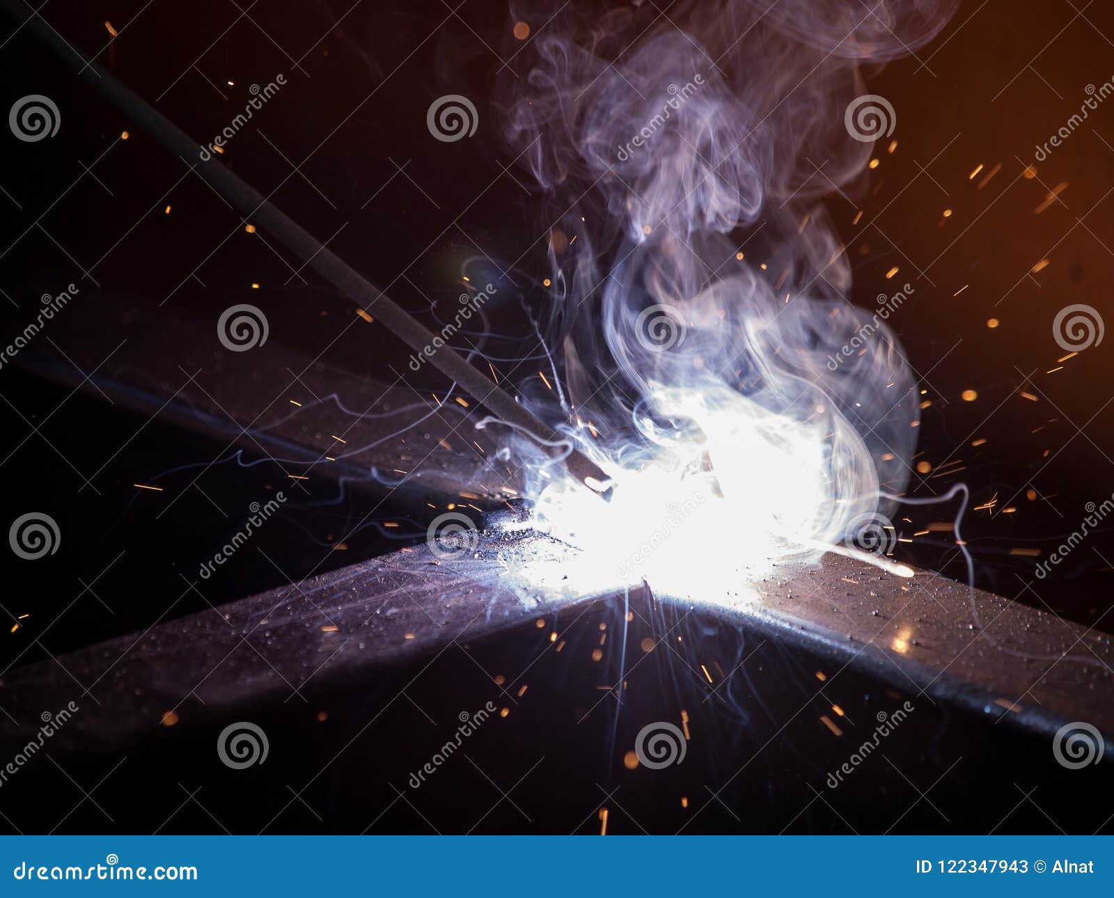 High-temperature Electic Welding Stock Image - Image of industry ...