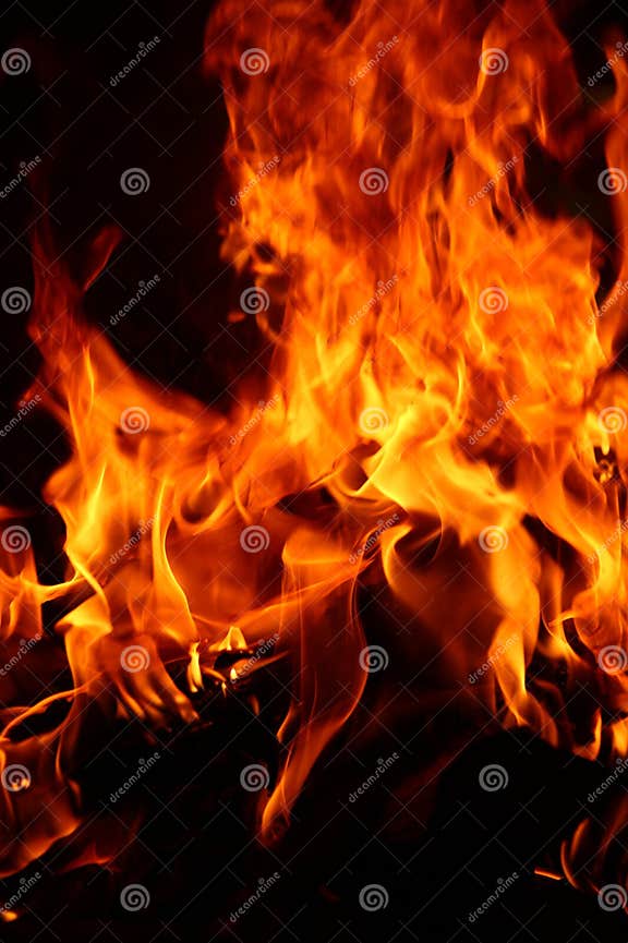 High Temperature Fire Flames Stock Image - Image of magma, bonfire ...